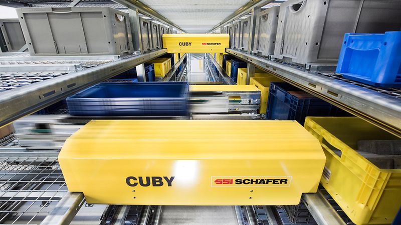 Opslagmachines en shuttlesystemen voor containers, dozen en trays | SSI SCHÄFER